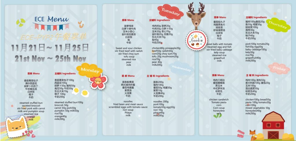 School Menu - Xi'an Liangjiatan International School
