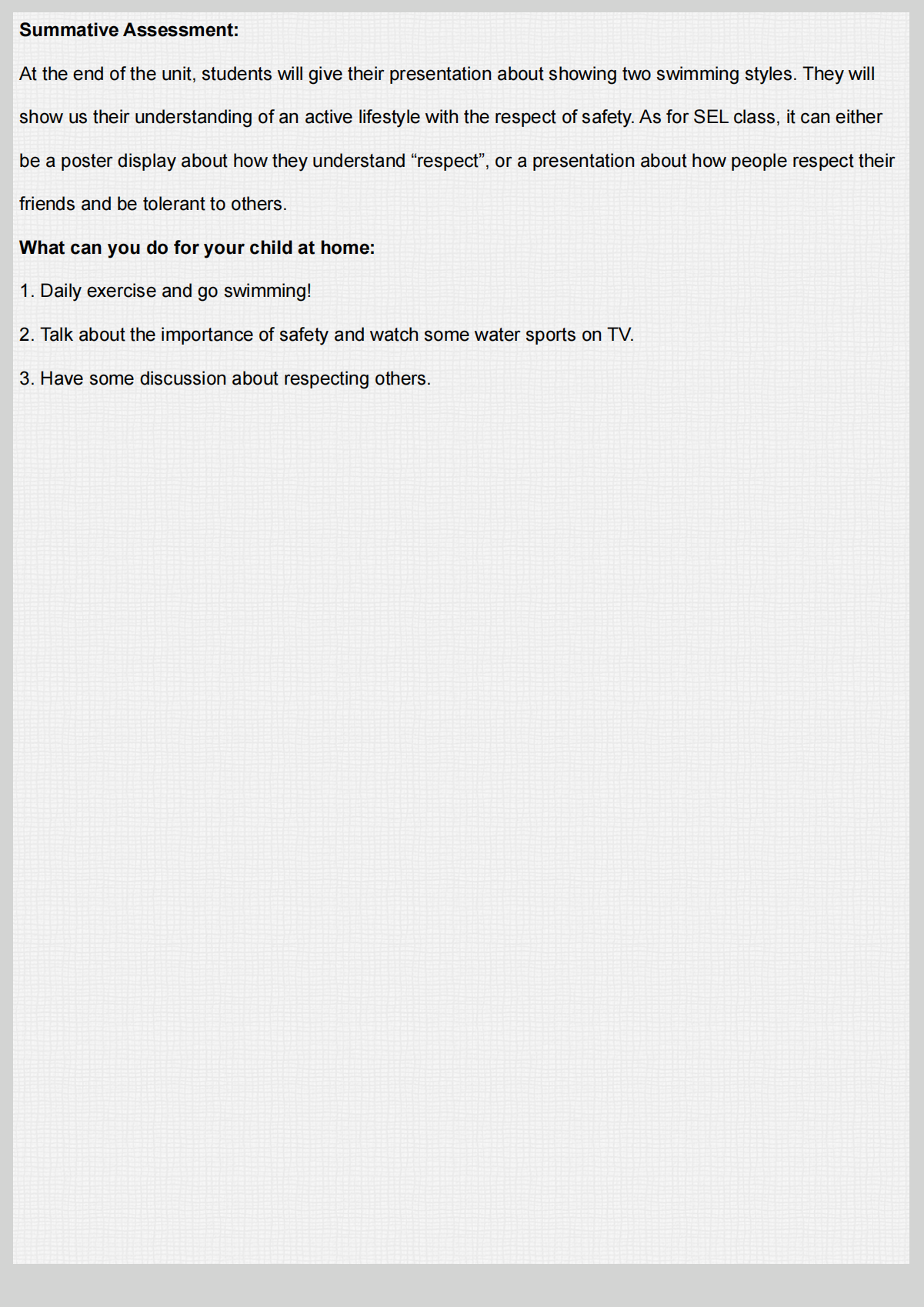 Unit of Inquiry Upper Primary (August) - Xian Liangjiatan International ...