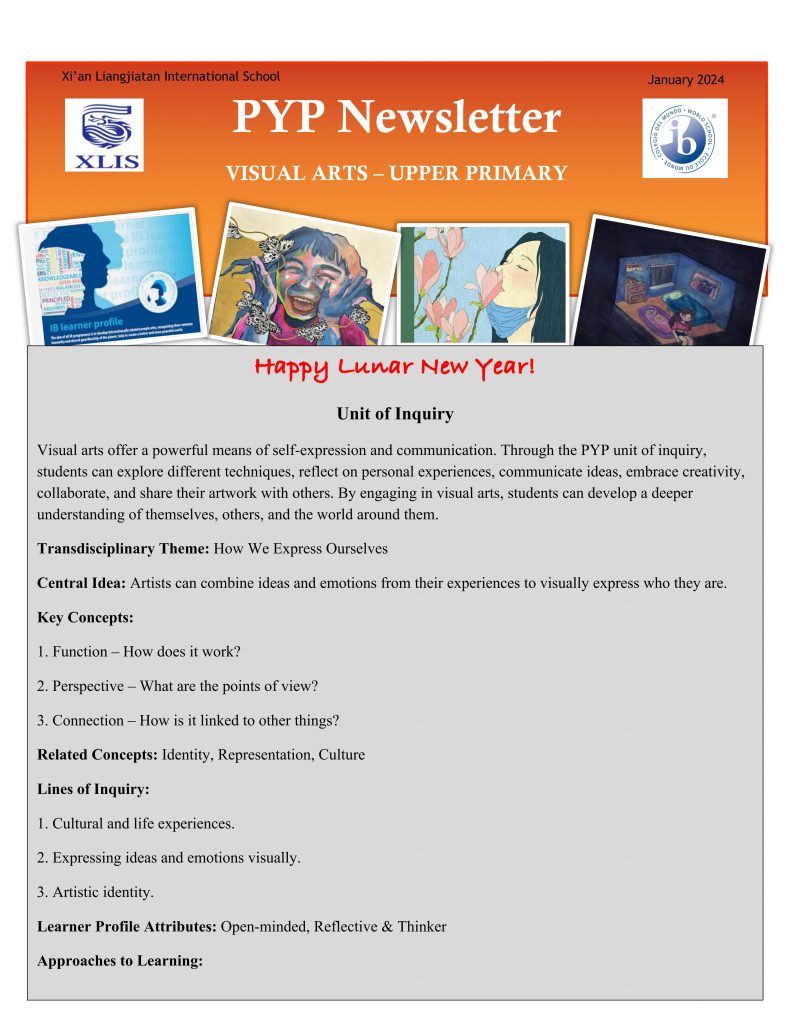 Unit of Inquiry Upper Primary (January 2024) - Xian Liangjiatan ...