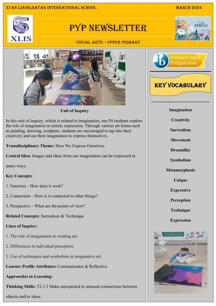 Unit of Inquiry Upper Primary (March 2024) - Xian Liangjiatan ...