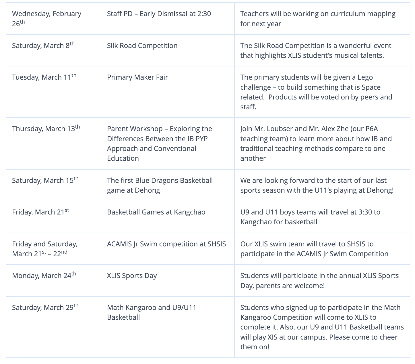 Primary Principal Email Week 24 - Xian Liangjiatan International School