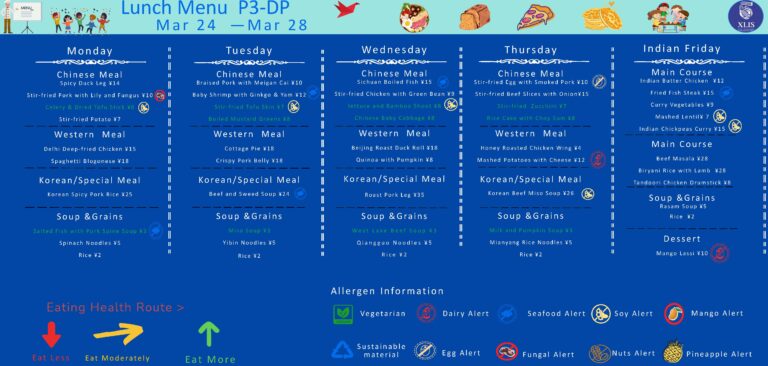 School Menu - Xian Liangjiatan International School