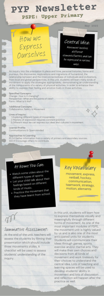 PSPE Upper Primary (May 2025) - Xian Liangjiatan International School